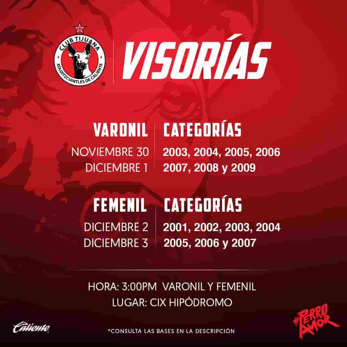 Convocatoria a visorias Club Tijuana varonil y femenil